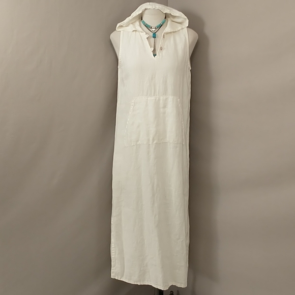 Vintage | Swim | 0 Linen Sheath Dress Or Cover Up Long W Hood Md Usa ...